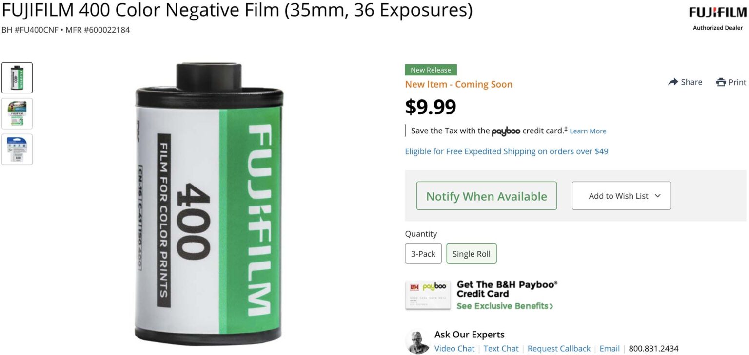 FUJIFILM 400 Color Negative Film Now Available in Japan - Fuji Addict